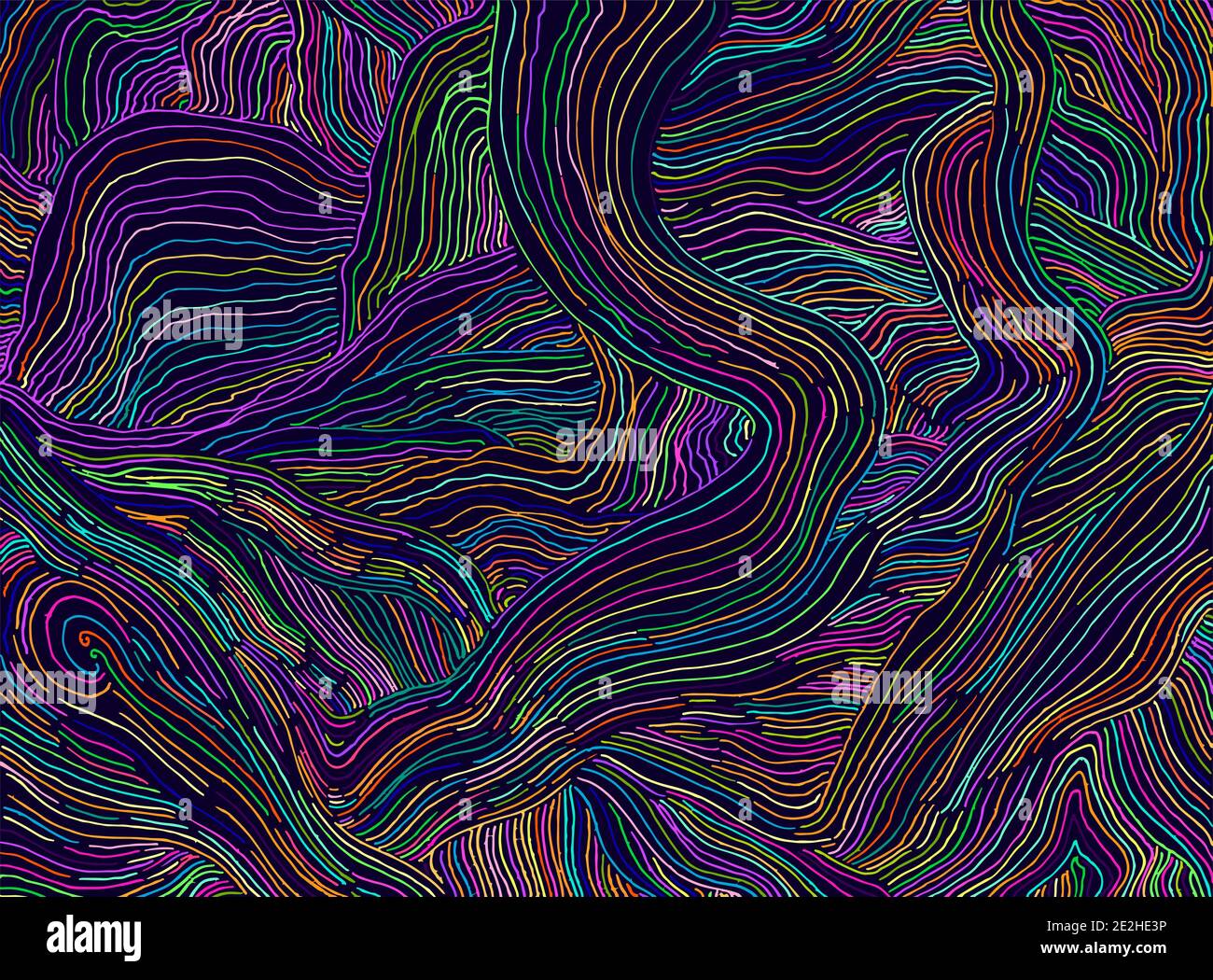 Bright colorful design background with many abstract multicolored tangled lines, isolated on ...