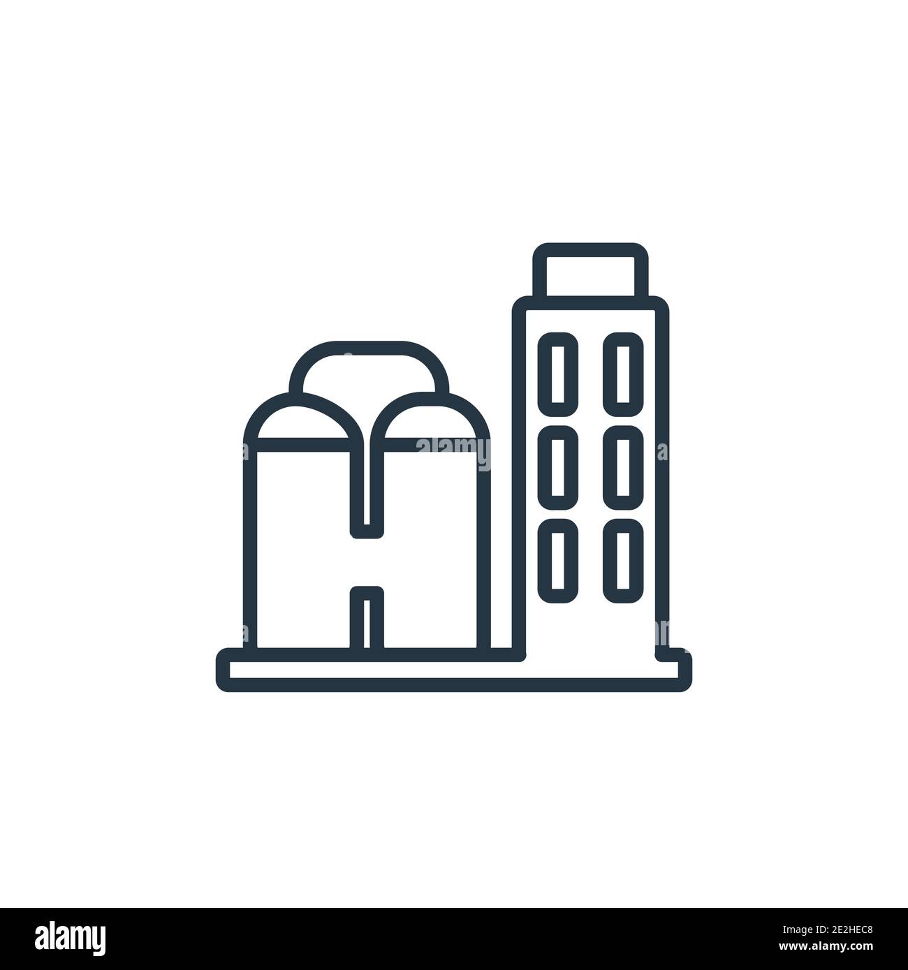 Refinery outline vector icon. Thin line black refinery icon, flat ...