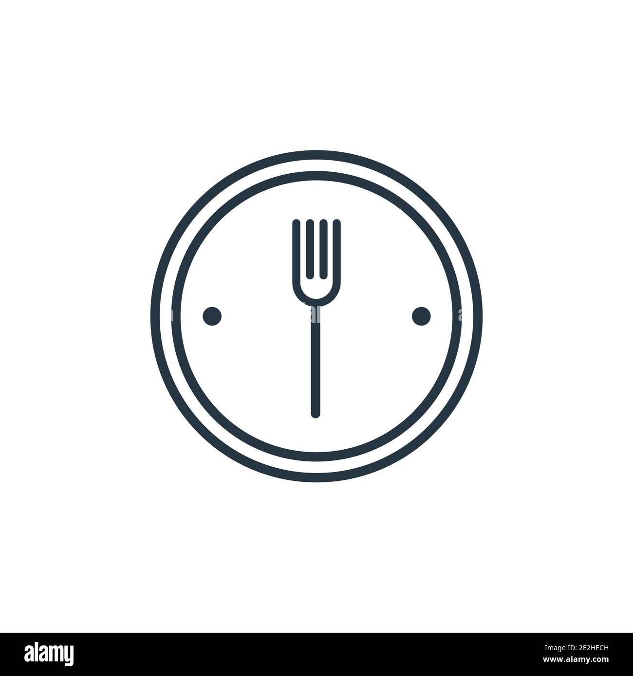 Fork outline vector icon. Thin line black fork icon, flat vector simple ...