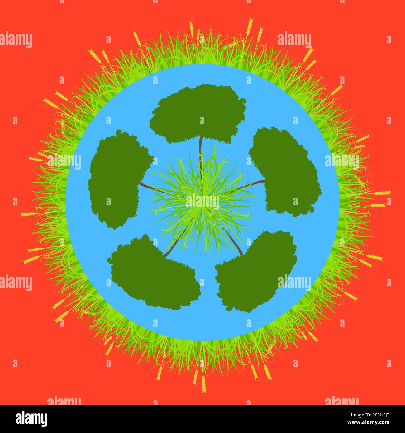 Tree trees plant sunset Stock Vector Images - Alamy