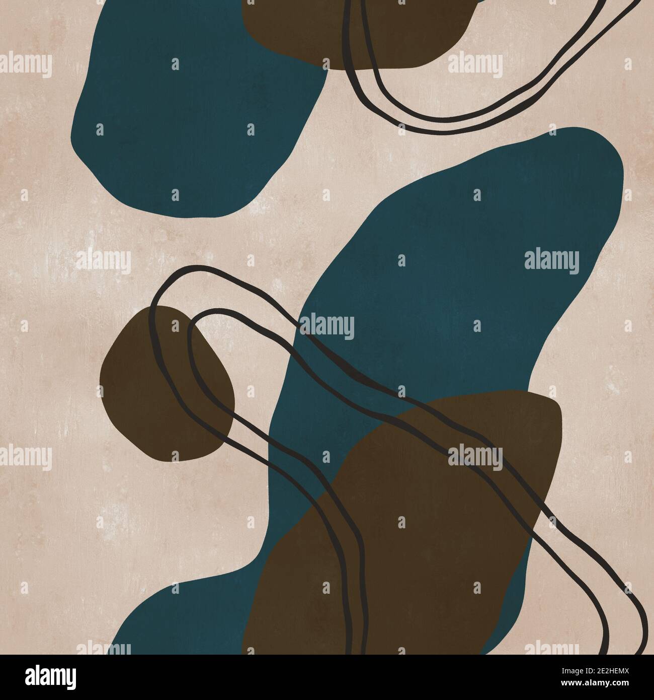 Seamless organic rounded curvy shapes naive design Stock Photo - Alamy