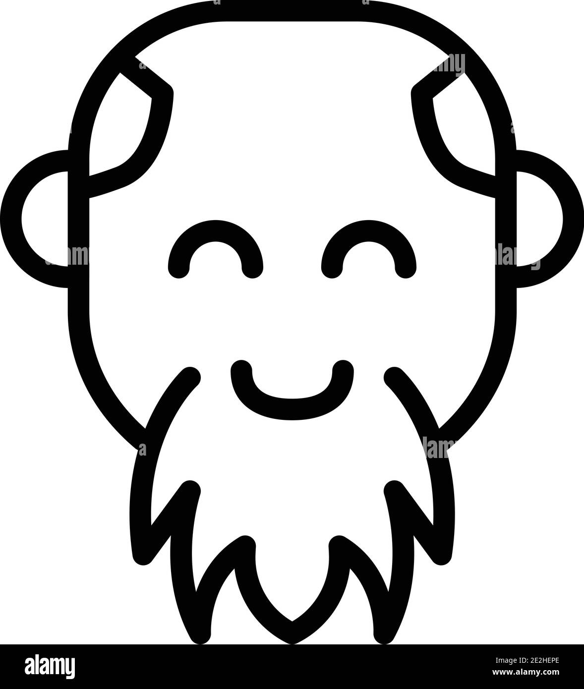 Smiling bearded man icon. Outline smiling bearded man vector icon for ...