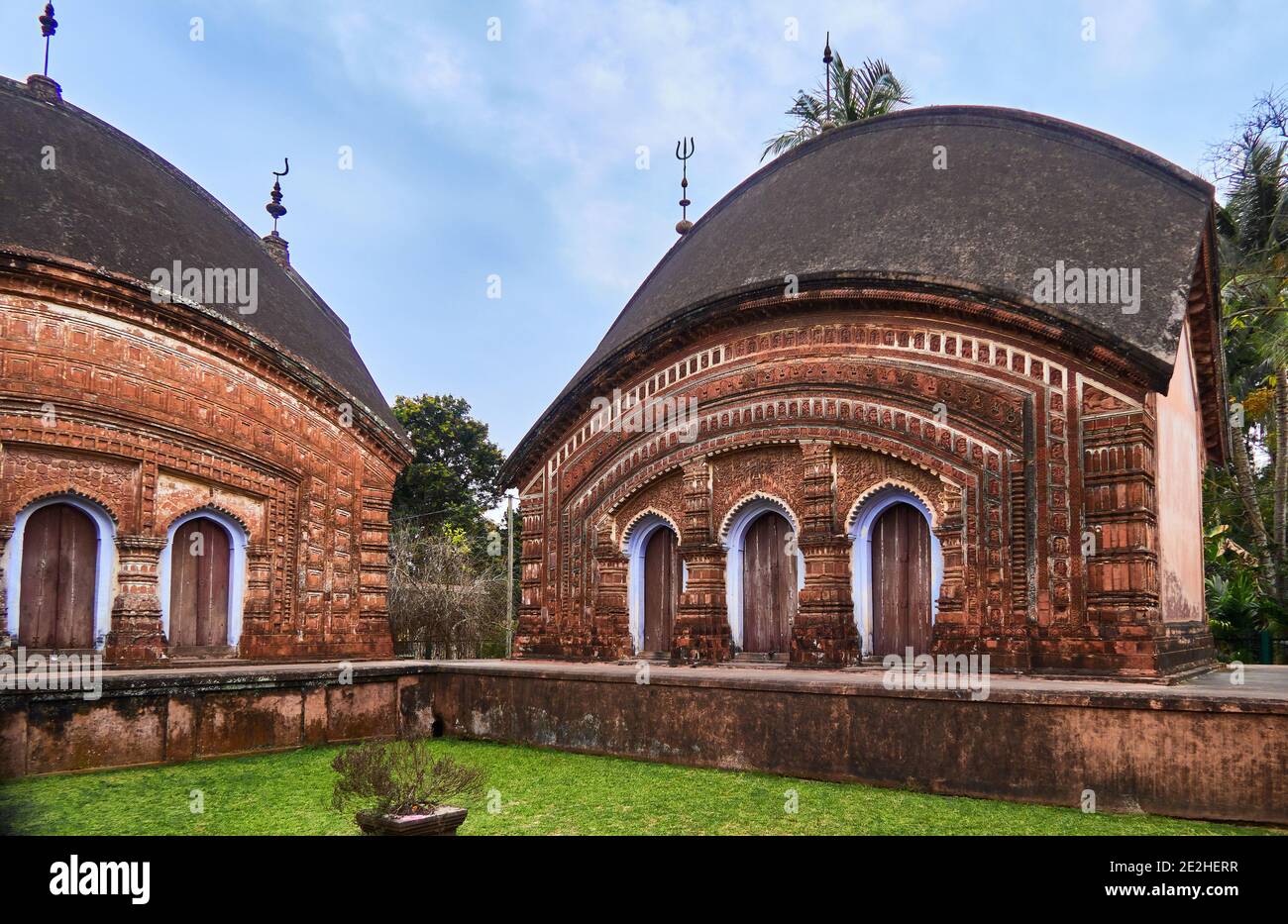 Baranagar. West Bengal, India. Char Bangla temple complex was built by ...