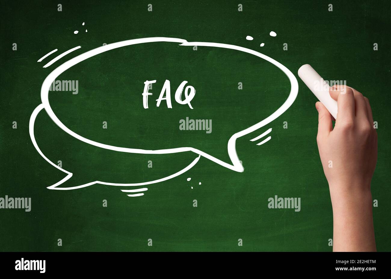 Hand drawing FAQ abbreviation with white chalk on blackboard Stock ...