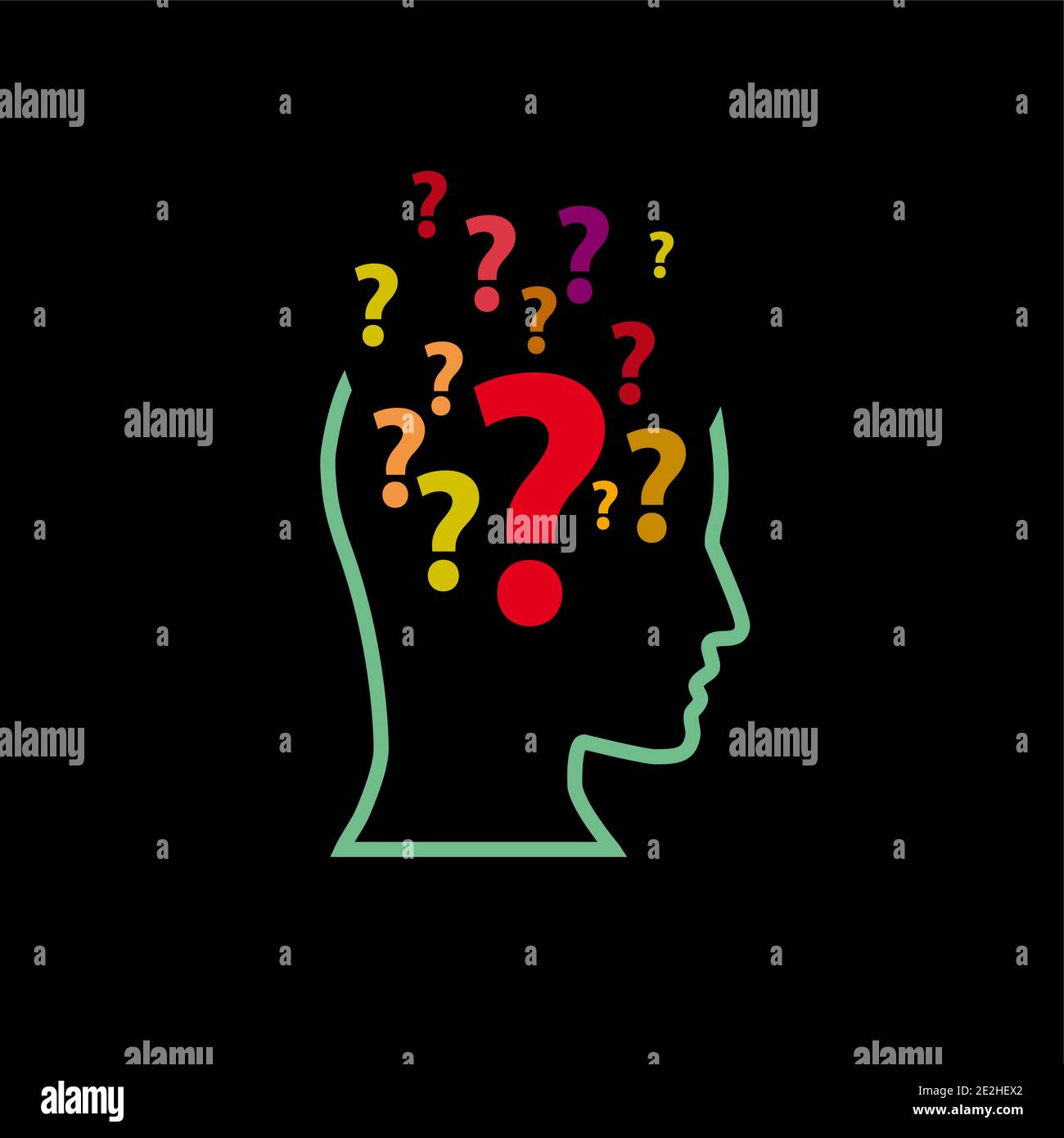 Human Doubt, question mark in the head Stock Vector Image & Art - Alamy