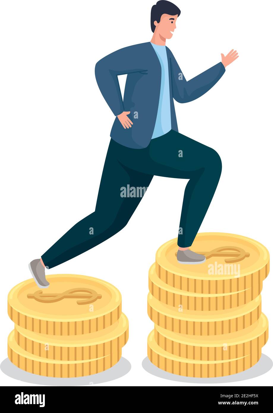 Save money of man on coins vector design Stock Vector Image & Art - Alamy