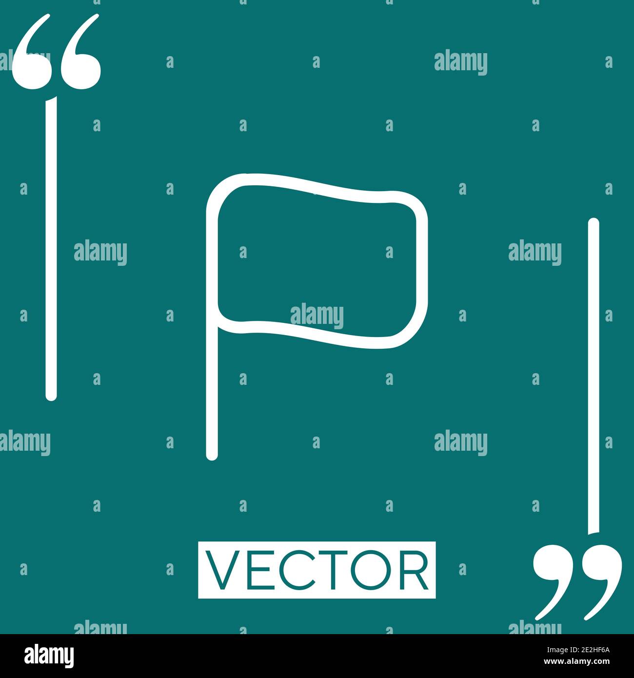 small blank flag Linear icon. Editable stroke line Stock Vector Image ...