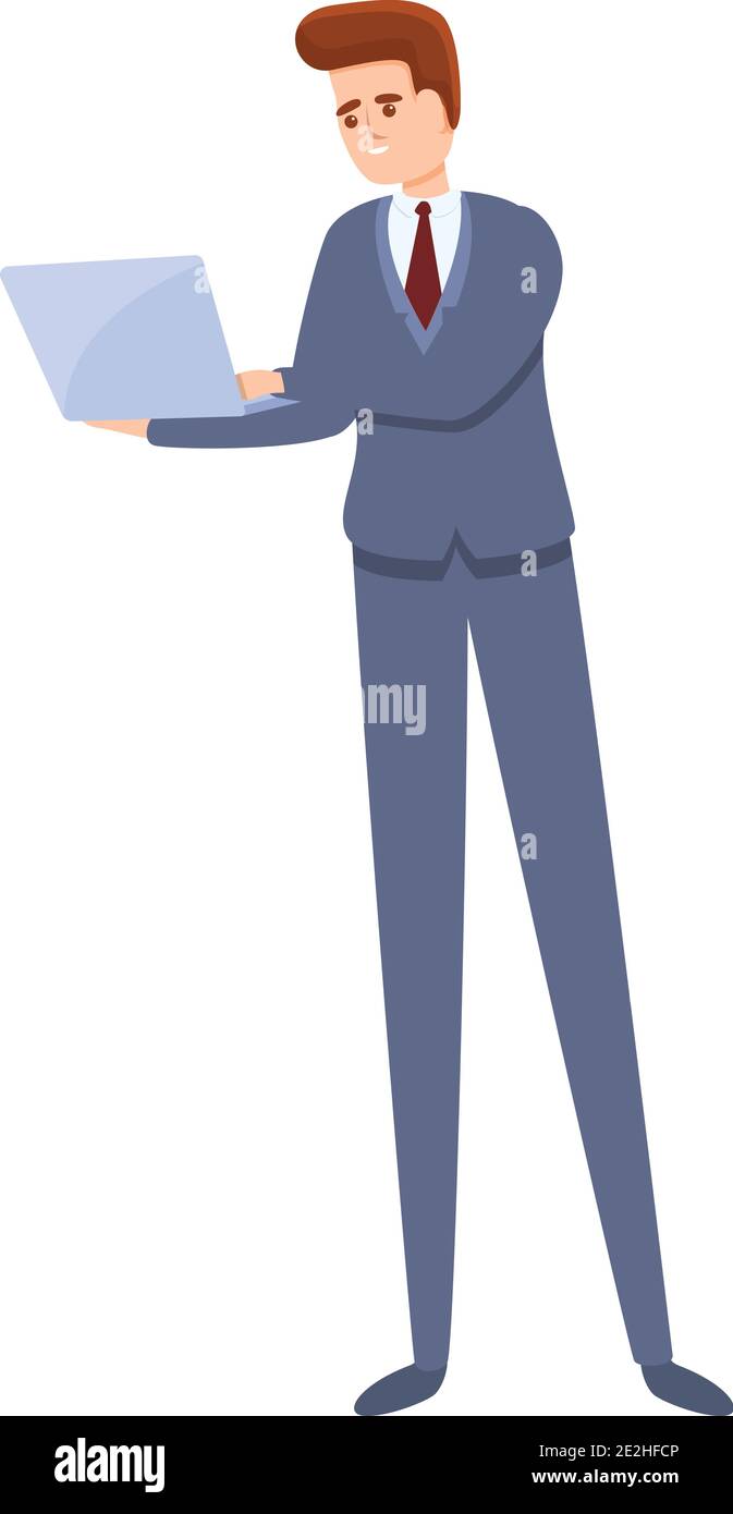 Laptop agent icon. Cartoon of laptop agent vector icon for web design ...