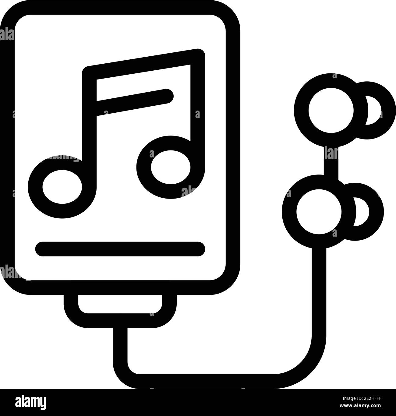 Music player icon. Outline music player vector icon for web design ...