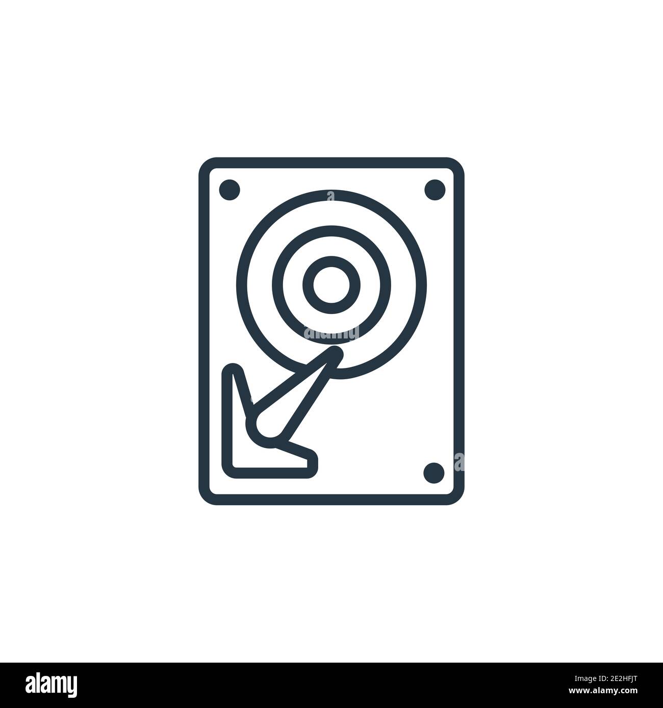 Hard drive outline vector icon. Thin line black hard drive icon, flat ...