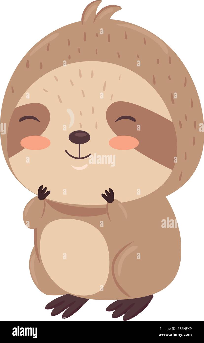 Kawaii sloth bear animal cartoon vector design Stock Vector Image & Art ...