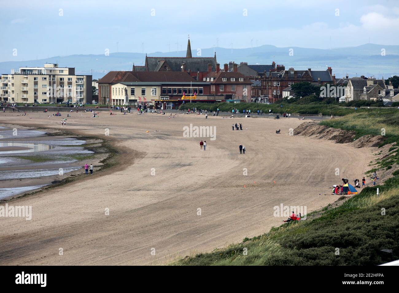 Troon, Ayrshire, Scotland, UK. A wide expanse of sandy beach on the ...