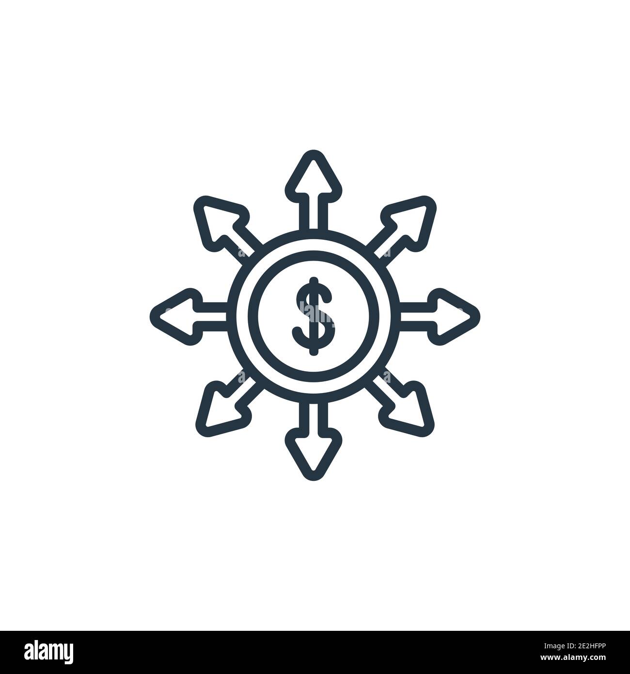 Diversify outline vector icon. Thin line black diversify icon, flat ...