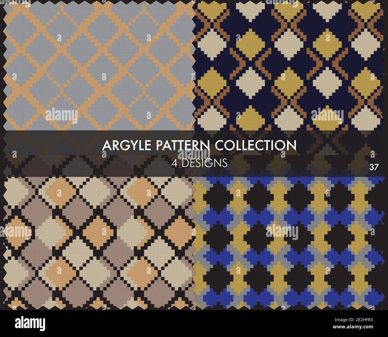 Argyle seamless pattern collection includes 4 design swatches for ...