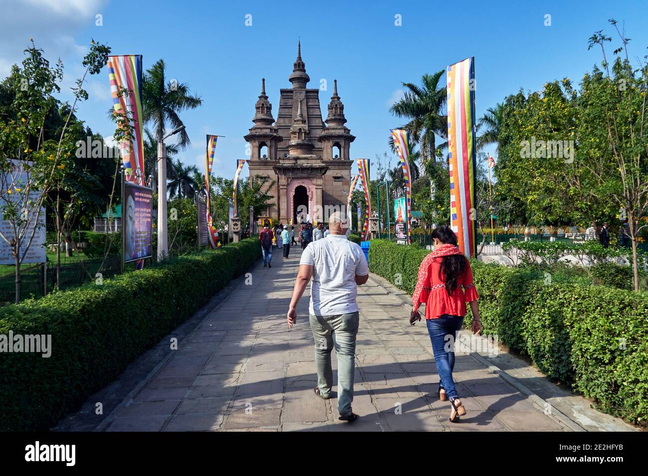 Sarnath, Uttar Pradesh, India -The Mulagandha Kuti Vihara Monastery is ...