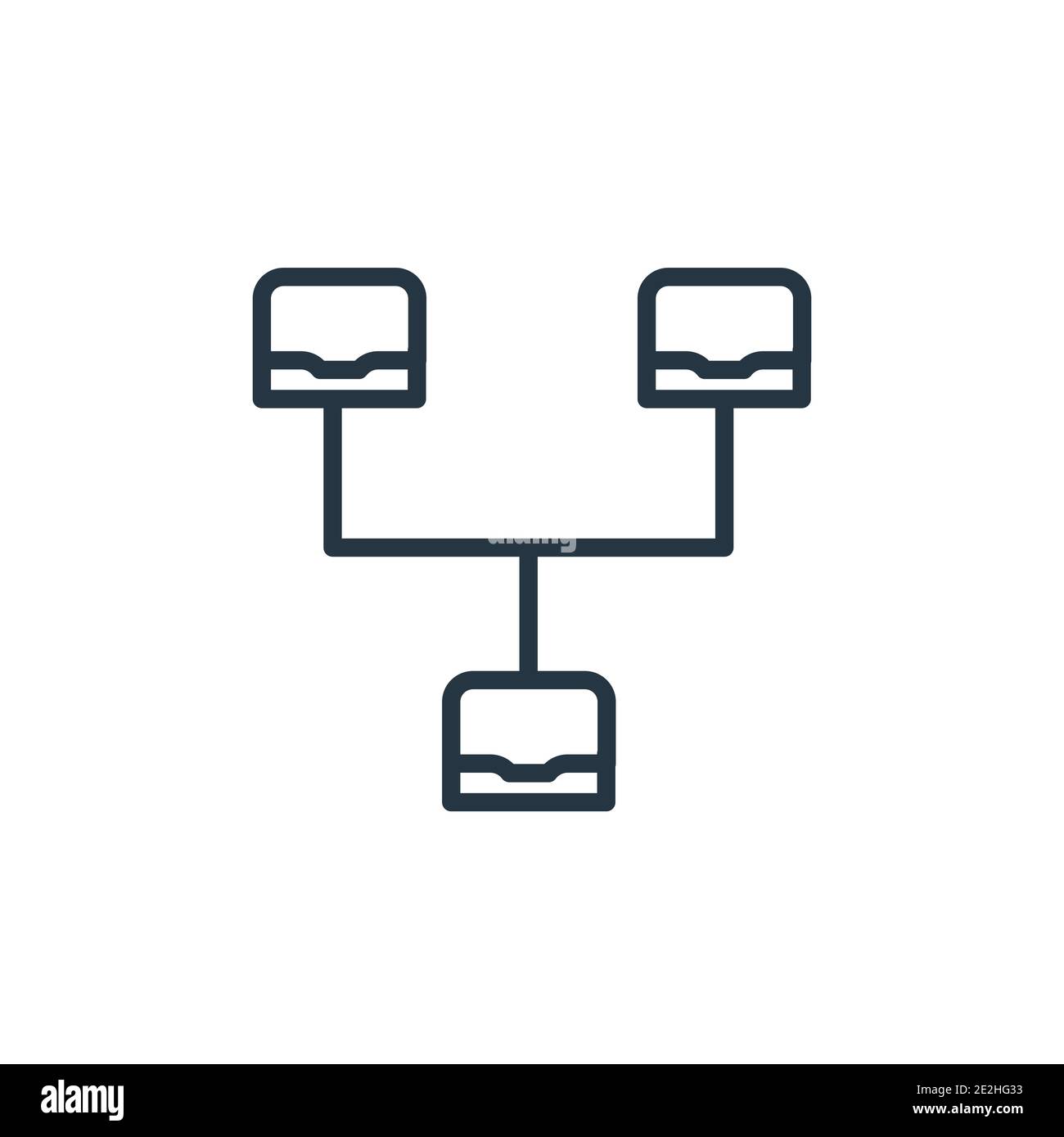 Local network outline vector icon. Thin line black local network icon ...