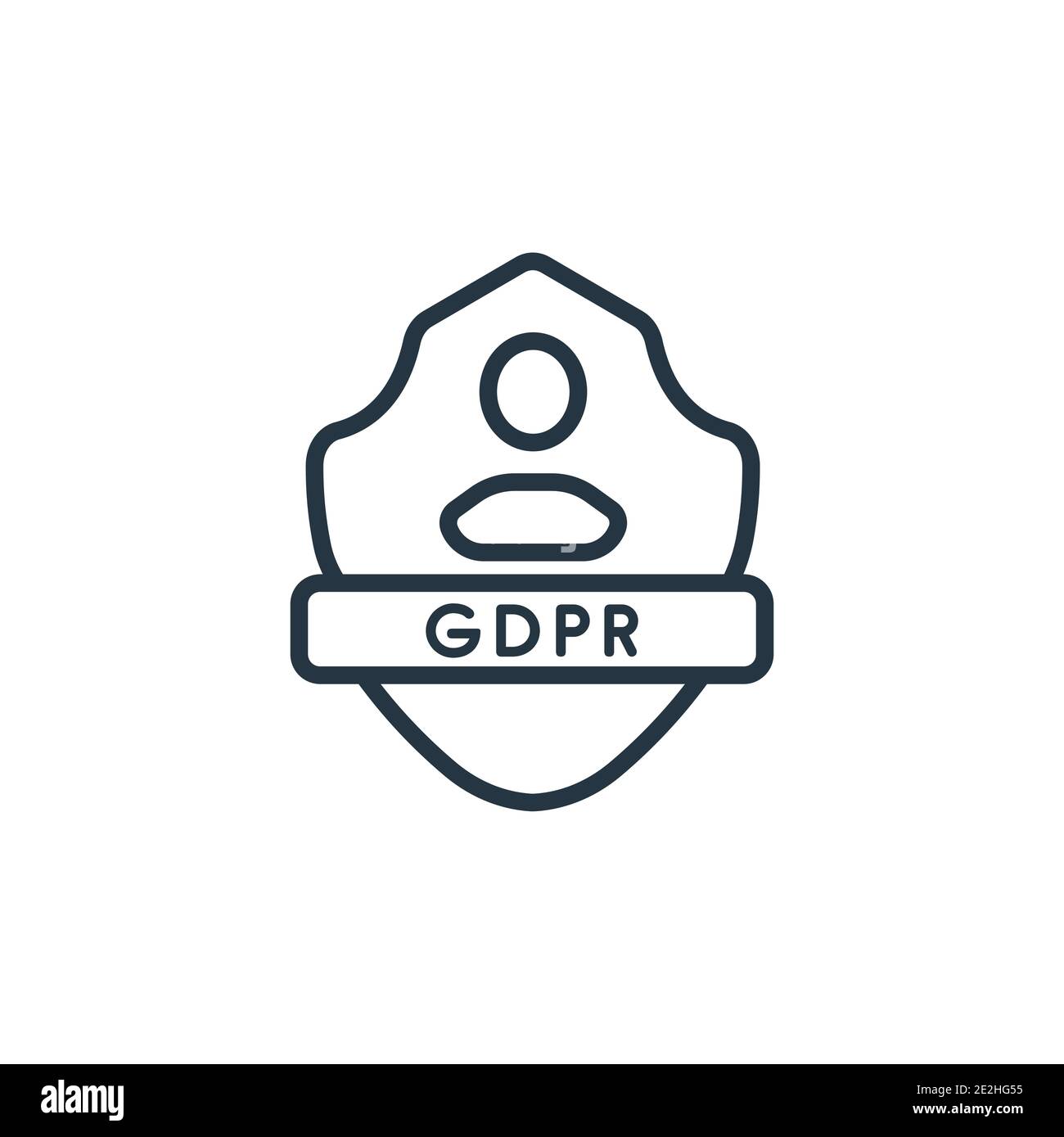 Gdpr shield outline vector icon. Thin line black gdpr shield icon, flat ...