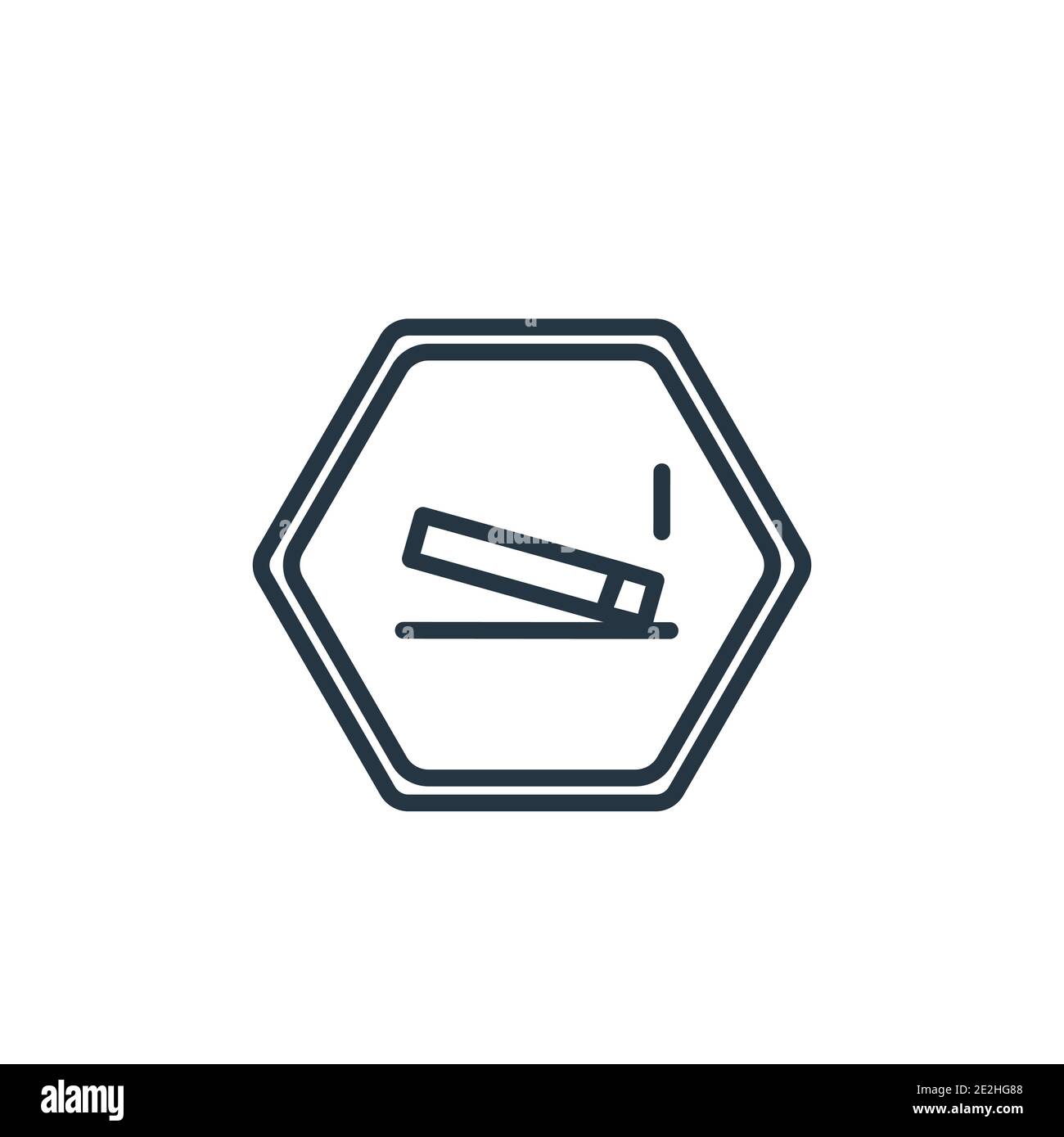 Smoking place outline vector icon. Thin line black smoking place icon ...
