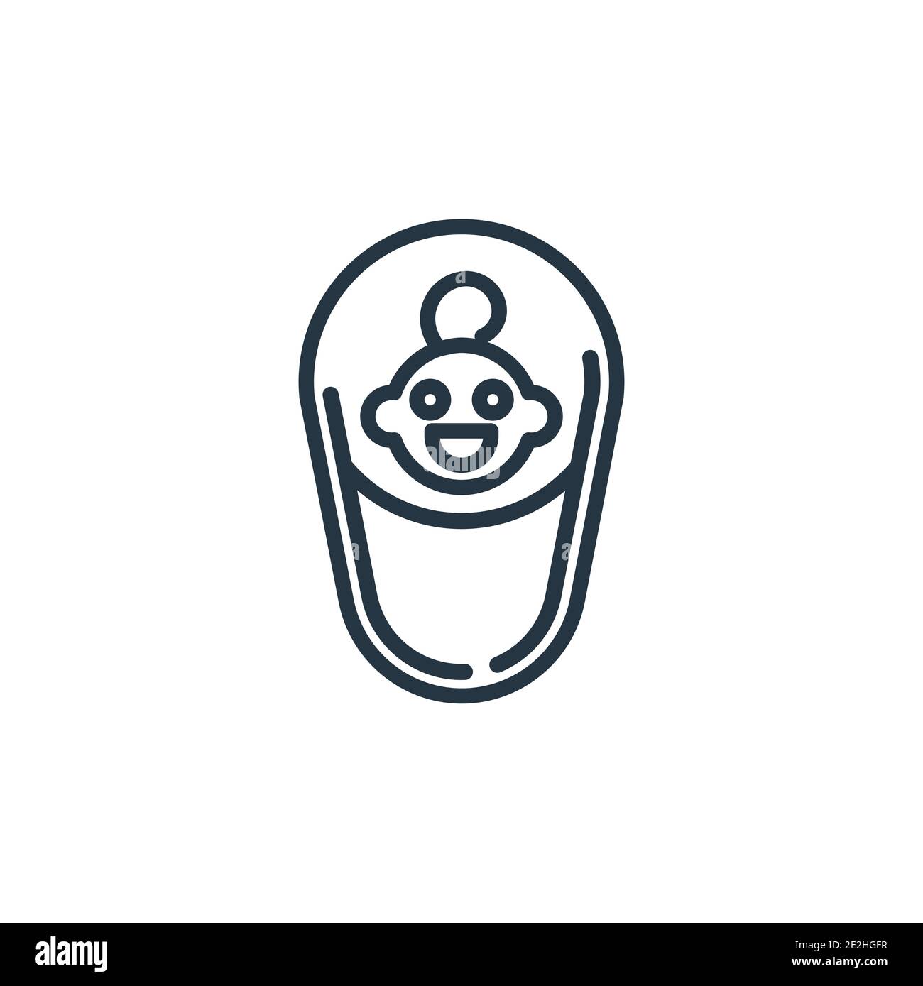 Baby outline vector icon. Thin line black baby icon, flat vector simple ...