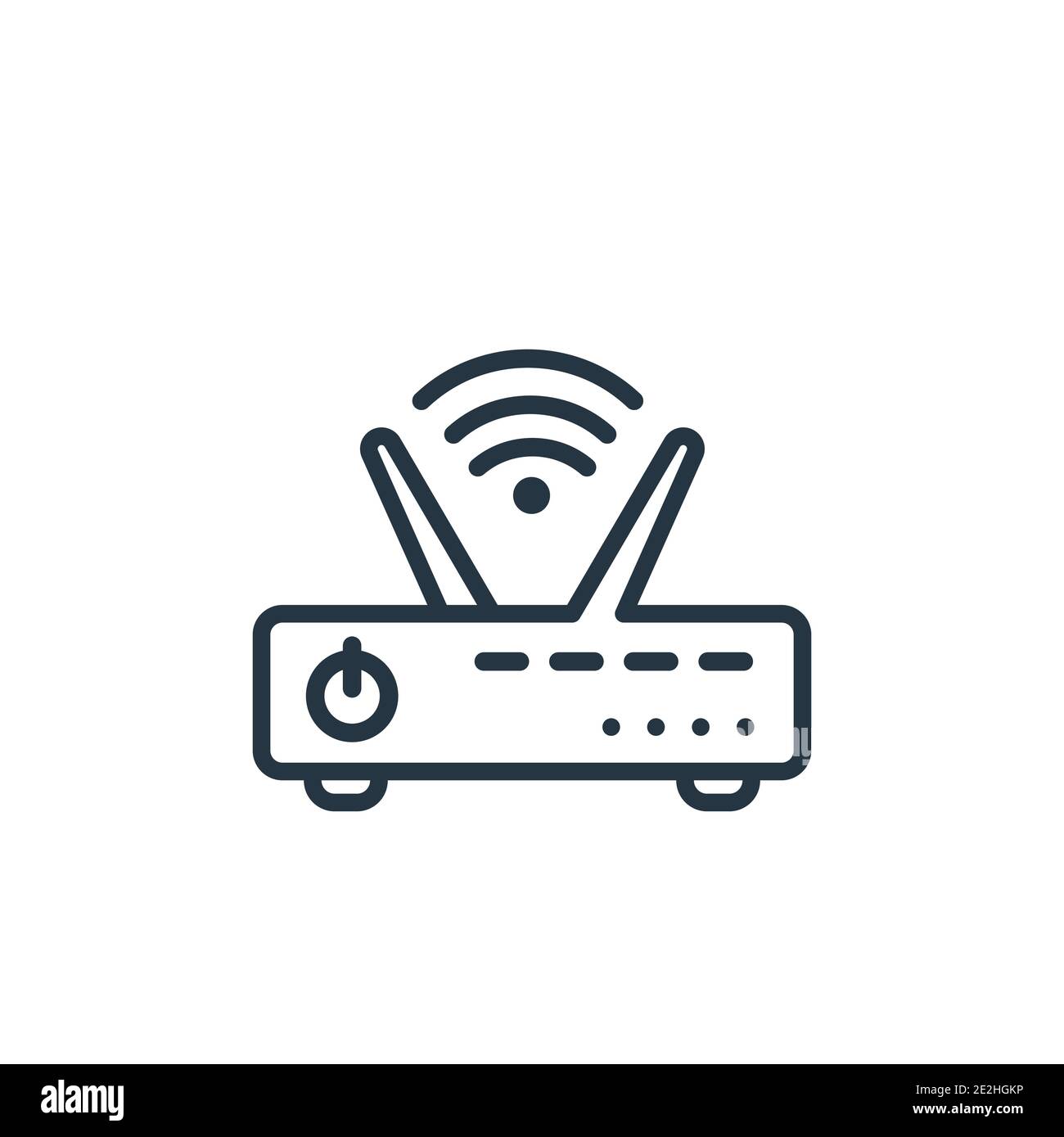 Router outline vector icon. Thin line black router icon, flat vector ...