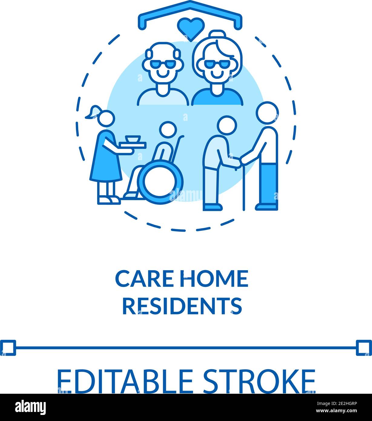 Care home residents concept icon Stock Vector Image & Art - Alamy