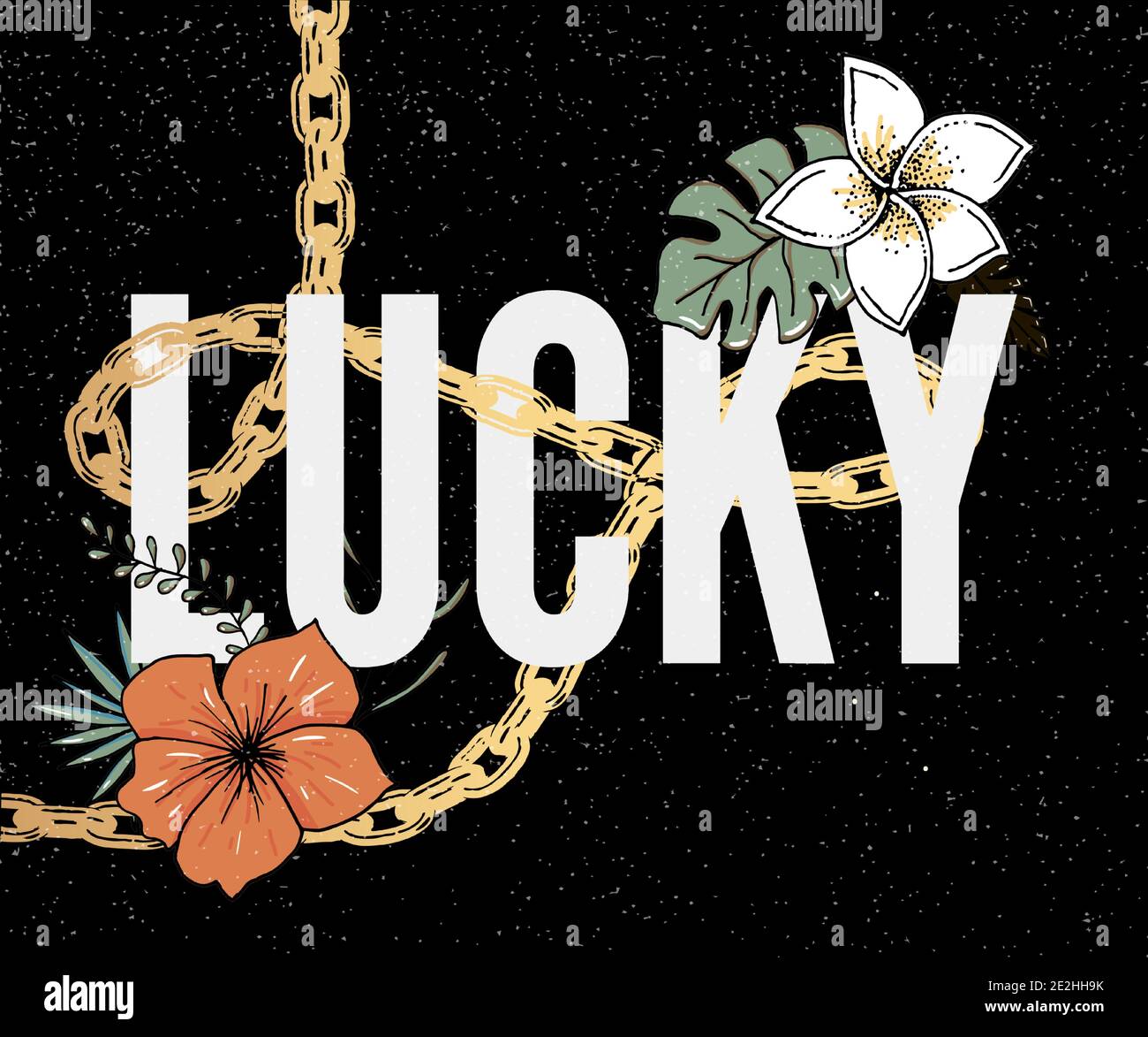 Embroidery for Fashion with Slogan. Hand drawing. T-shirt Print Stock ...