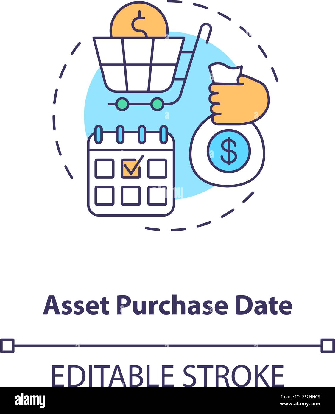 Asset purchase date concept icon Stock Vector Image & Art - Alamy