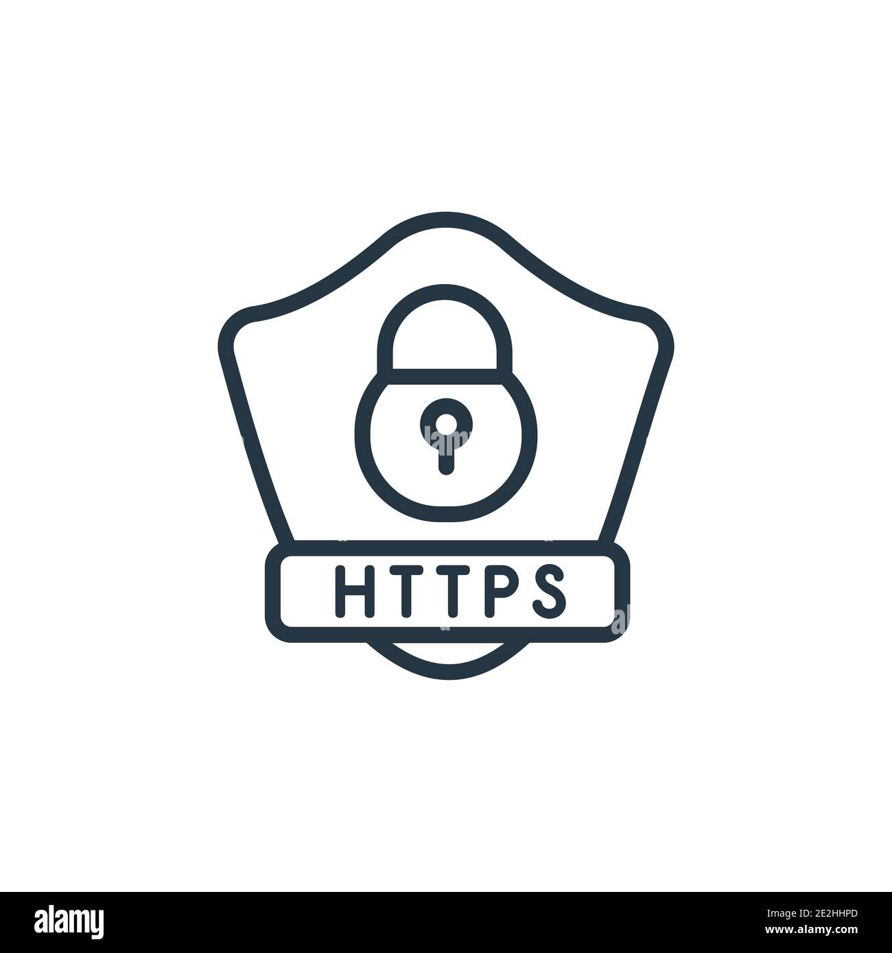 Https outline vector icon. Thin line black https icon, flat vector ...