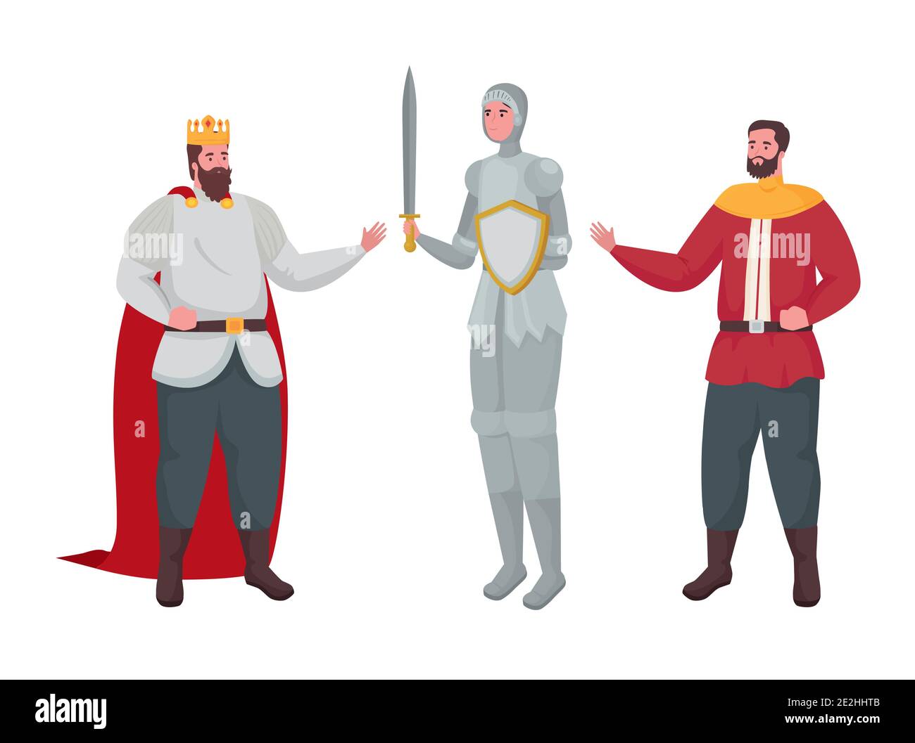 Fairytale king knight and prince cartoon vector design Stock Vector ...