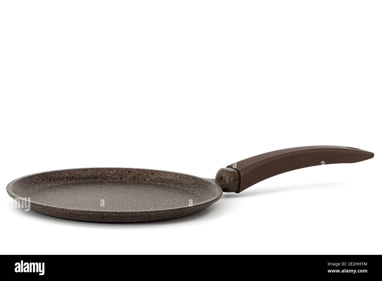 Brown frying pan with non-stick, isolated on white background Stock ...