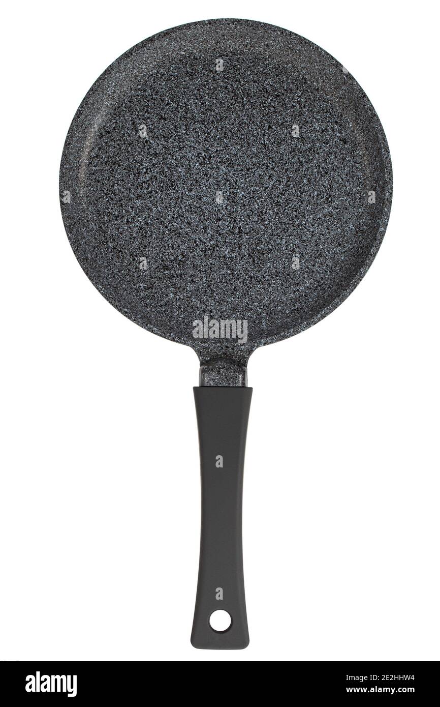 Grey frying pan with non-stick, isolated on white background Stock ...