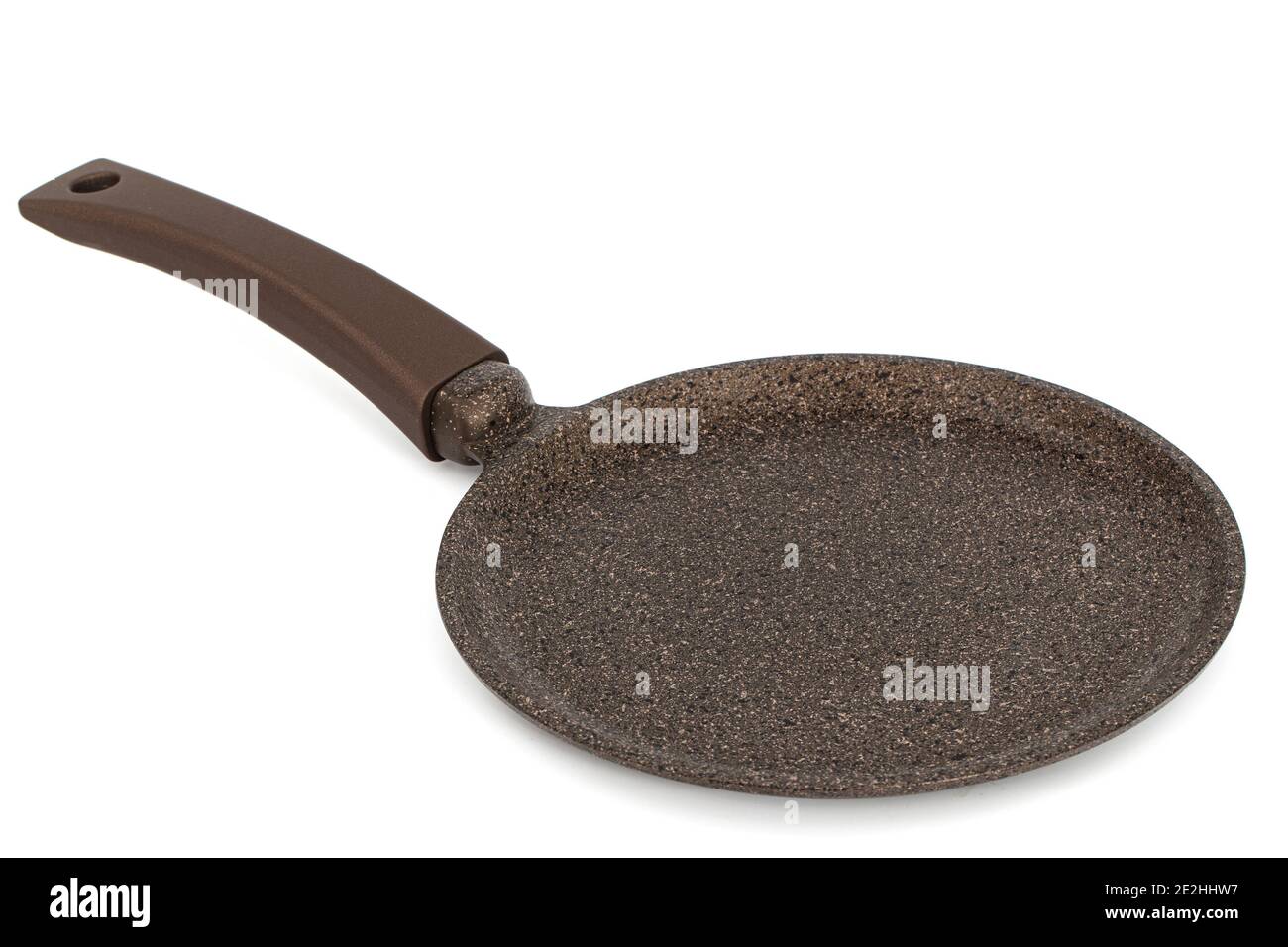 Brown frying pan with non-stick, isolated on white background Stock ...