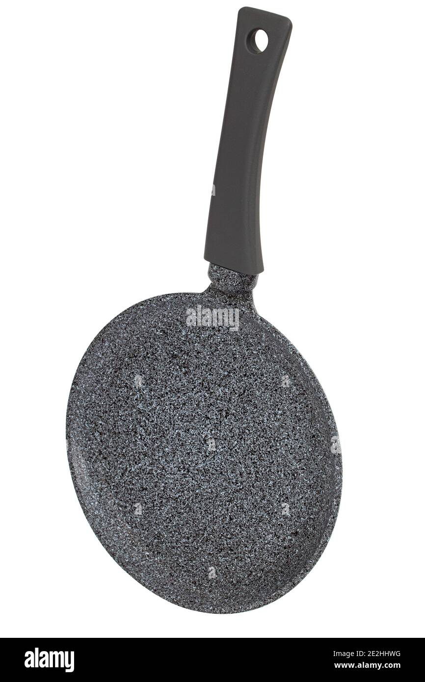 Grey frying pan with non-stick, isolated on white background Stock ...