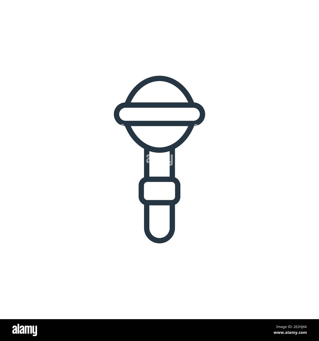 Bell rattle outline vector icon. Thin line black bell rattle icon, flat ...