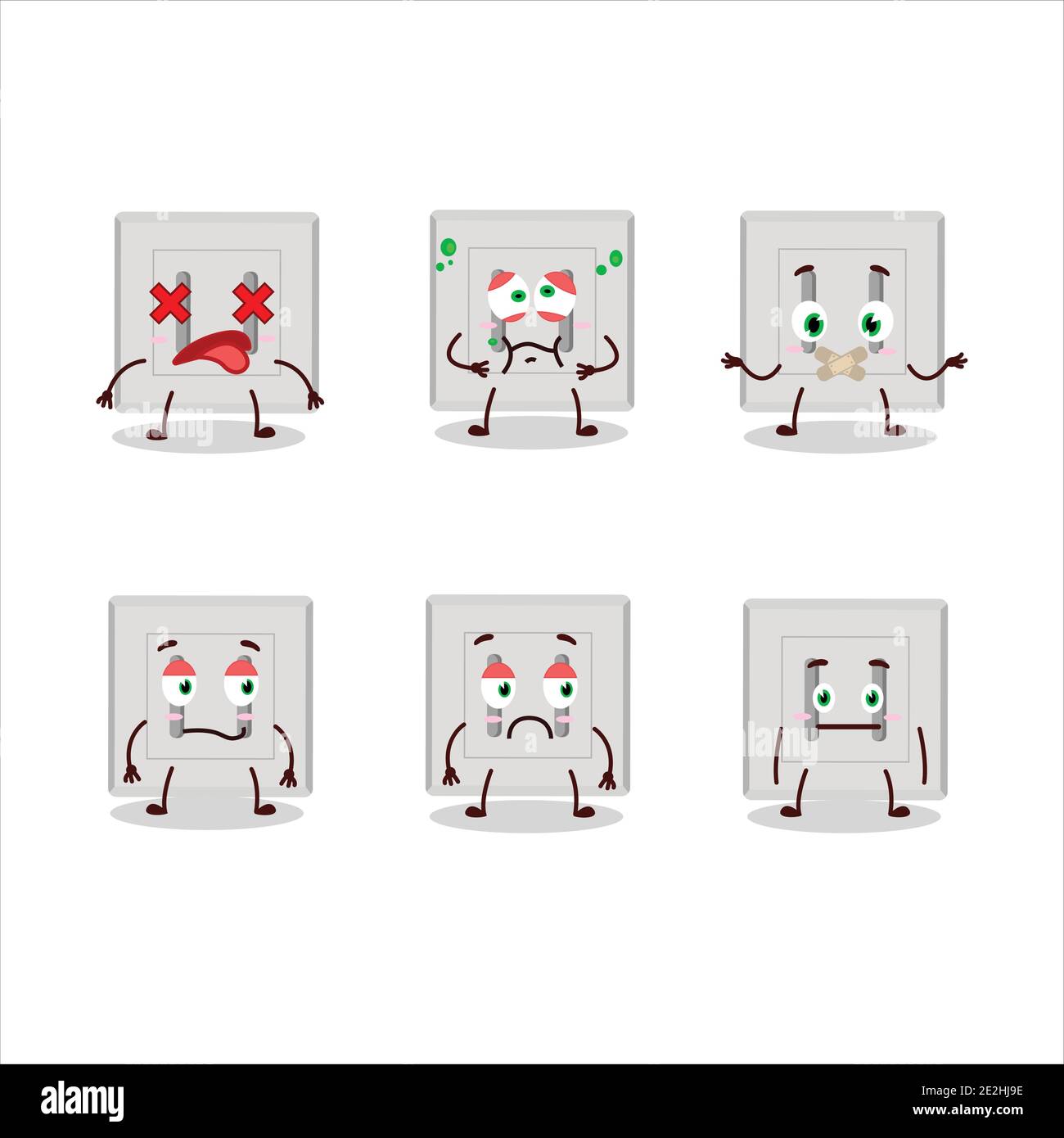 Single electric adapter cartoon character with nope expression. Vector ...