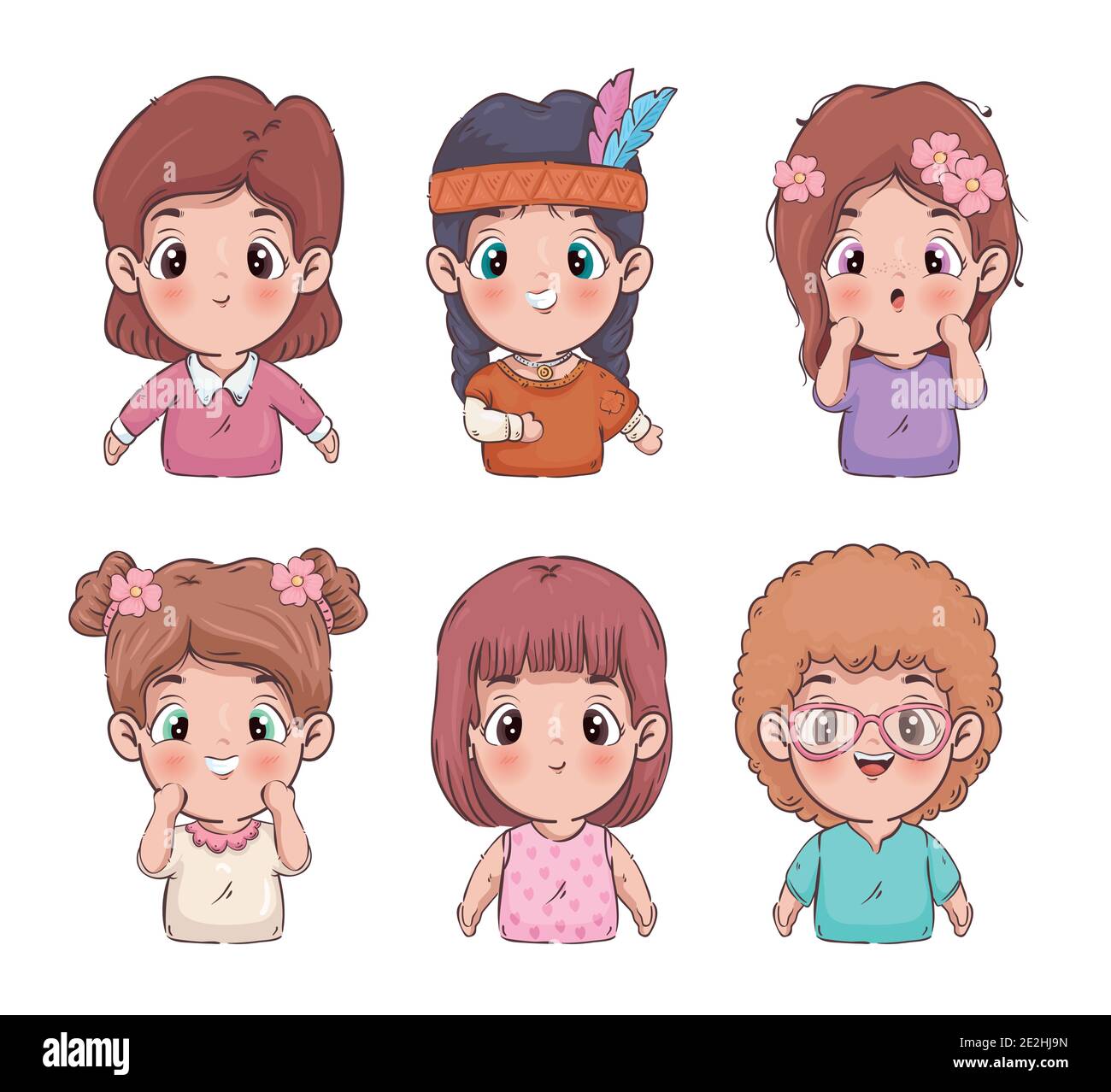 Girls cartoons icon set vector design Stock Vector Image & Art - Alamy