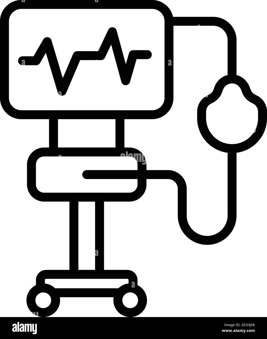 Virus ventilator medical machine icon. Outline virus ventilator medical ...