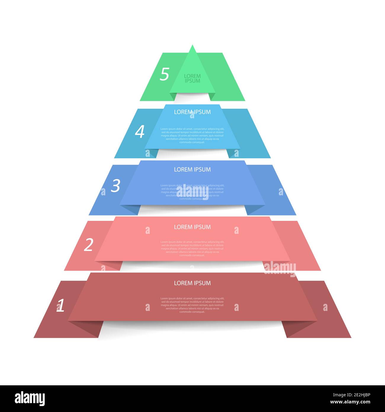 Infographic pyramid. The triangle diagram is divided into 3 parts ...