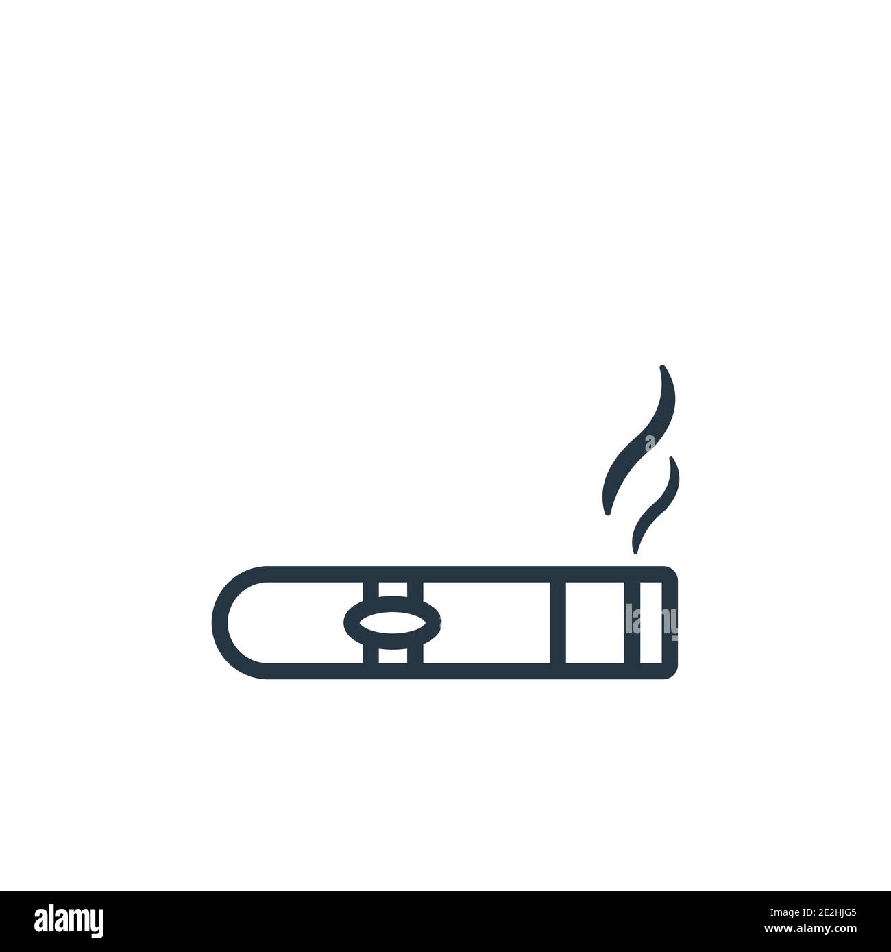 Cigar outline vector icon. Thin line black cigar icon, flat vector ...