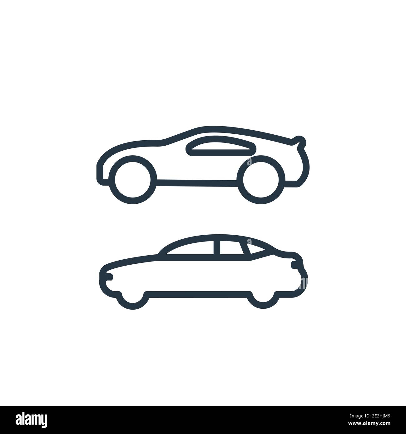 Car collection outline vector icon. Thin line black car collection icon ...