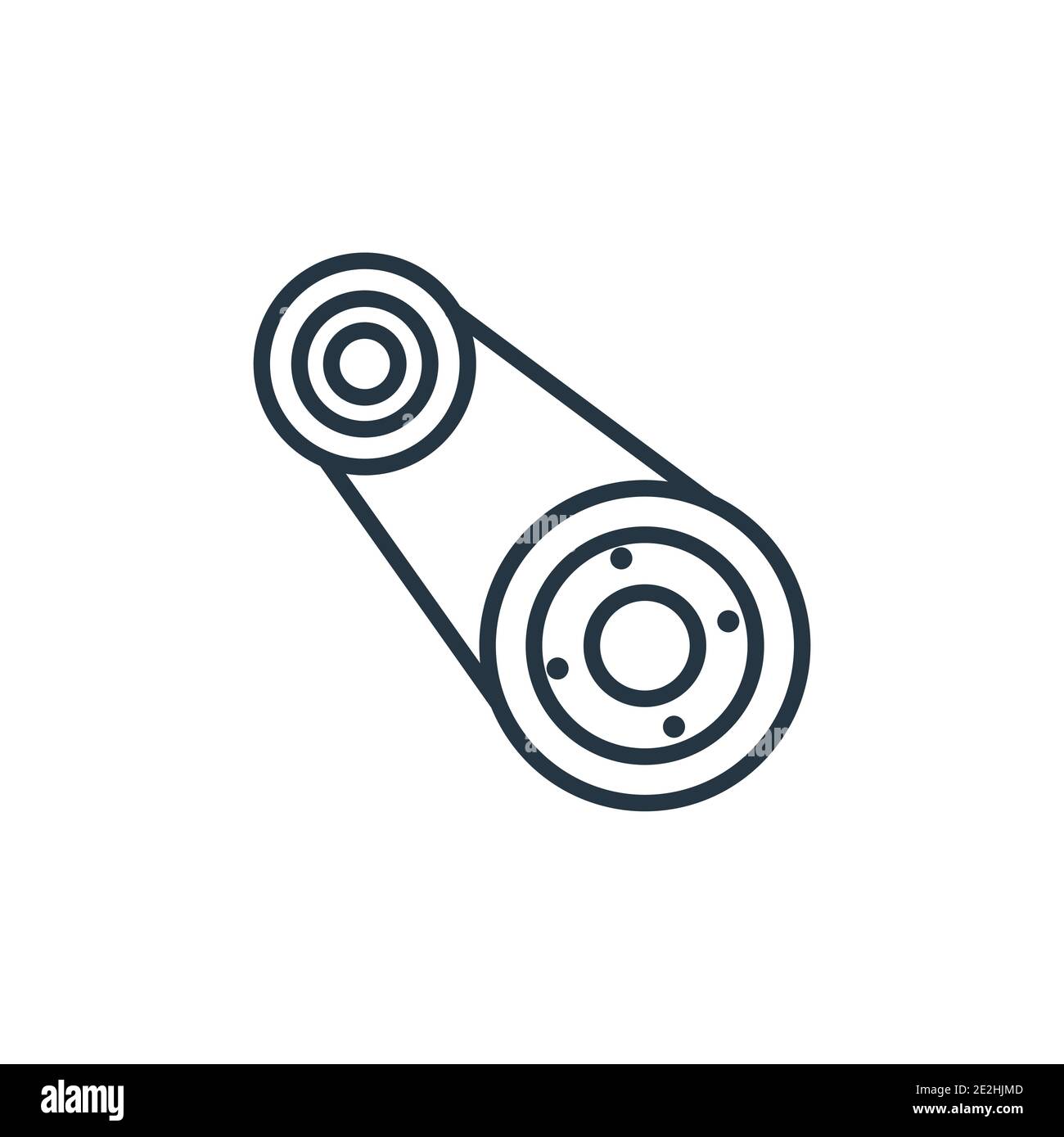 Timing belt outline vector icon. Thin line black timing belt icon, flat ...