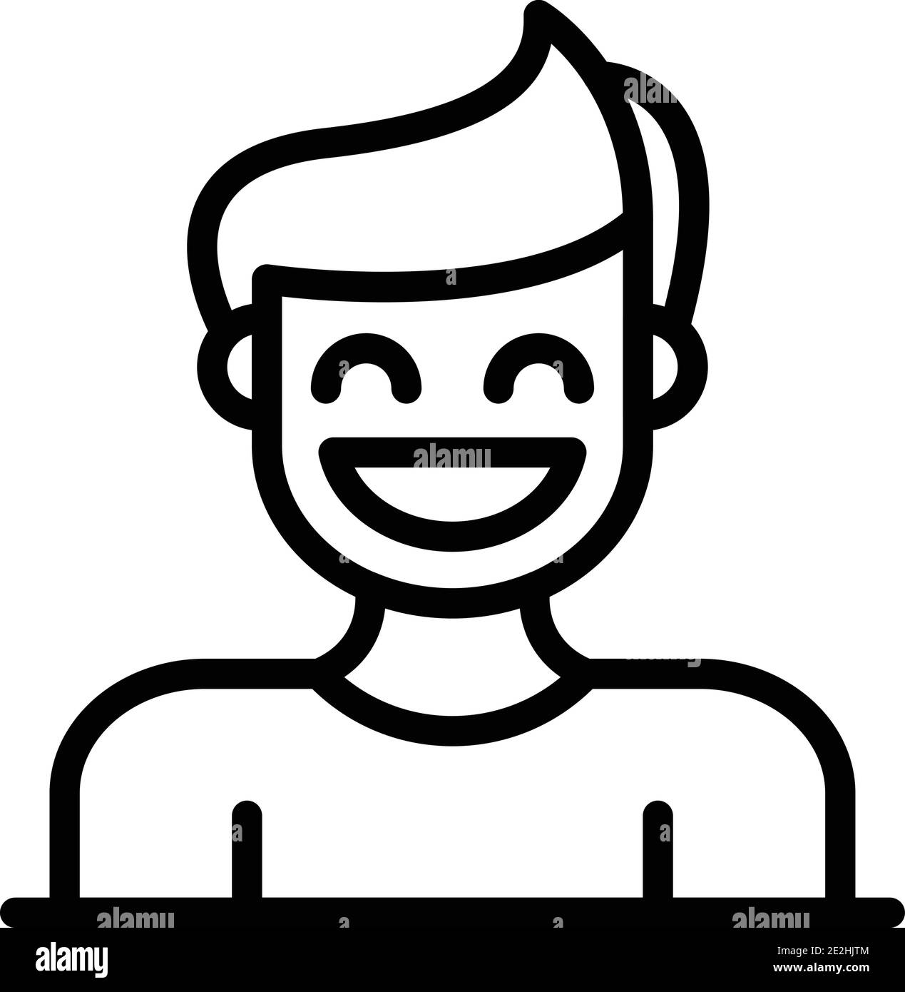Smiling boy icon. Outline smiling boy vector icon for web design ...