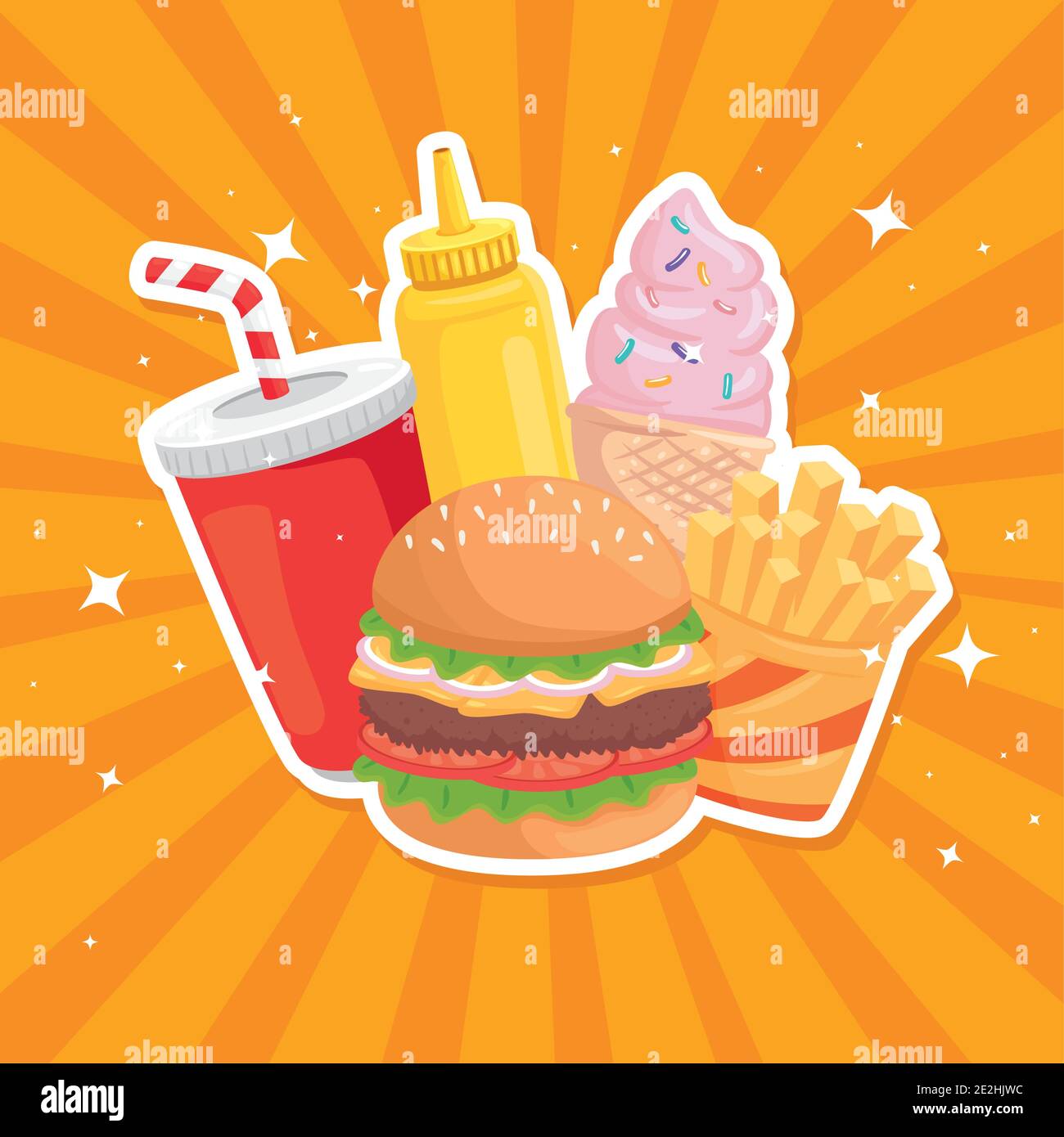 Fast food symbol bundle vector design Stock Vector Image & Art - Alamy
