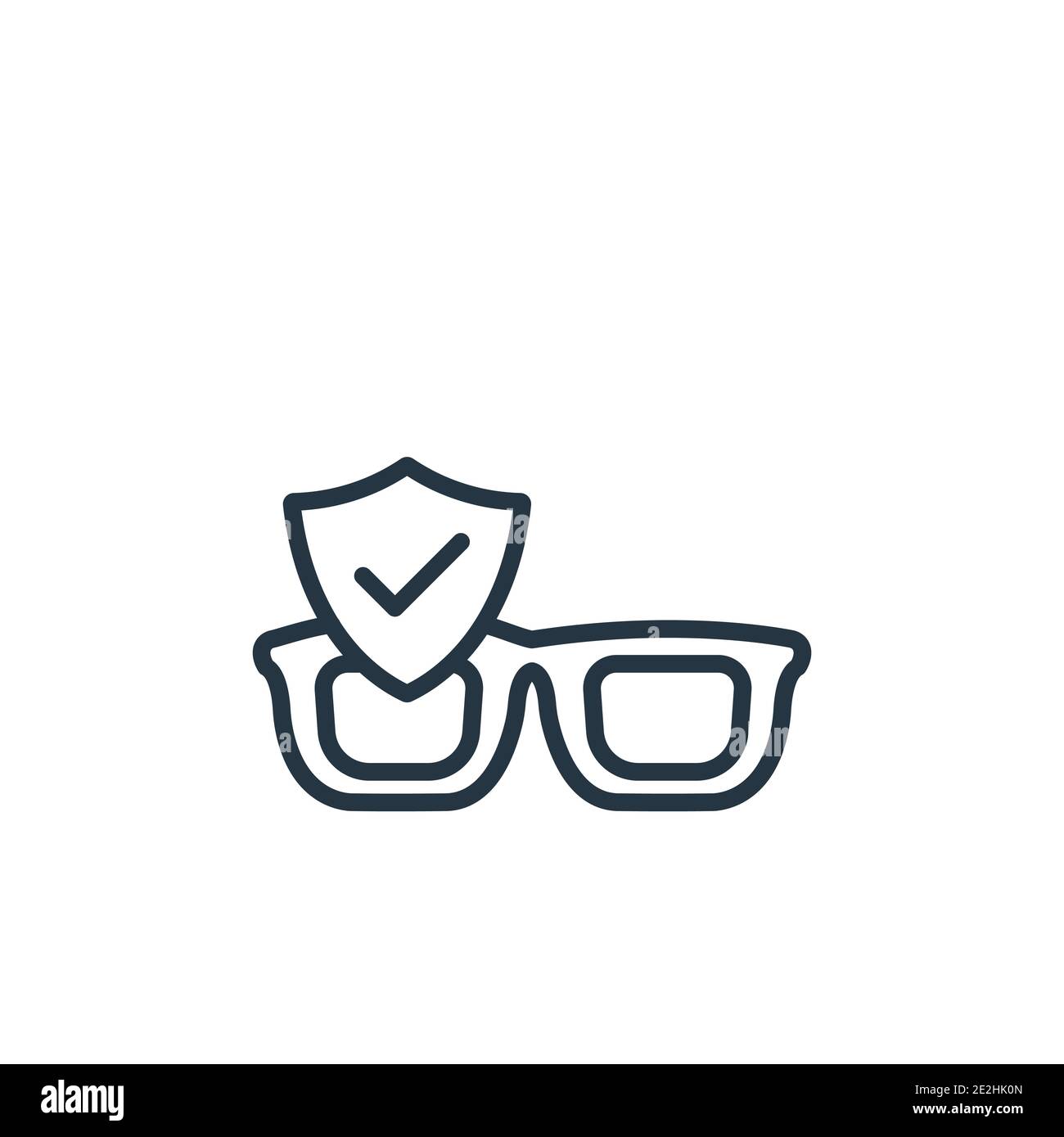 Glasses insurance outline vector icon. Thin line black glasses ...