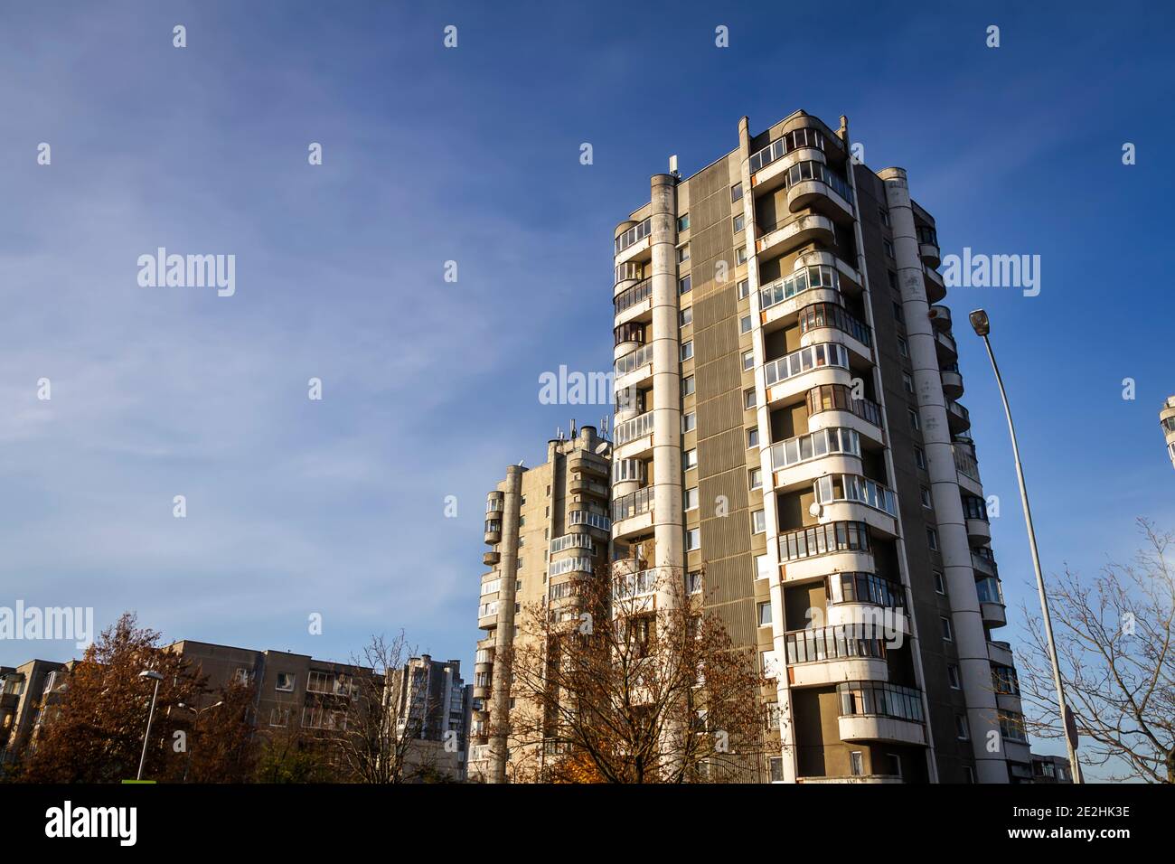 Soviet concrete apartment buildings in Vilnius, Lithuania. Apartment ...