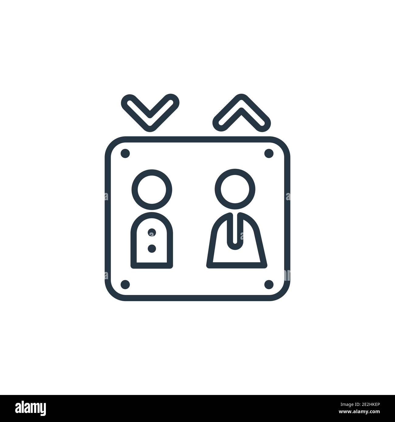Lift outline vector icon. Thin line black lift icon, flat vector simple ...