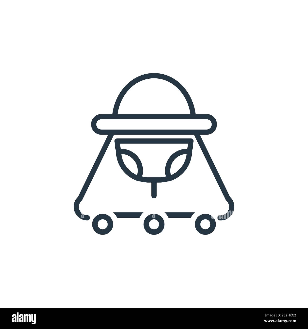 Walker outline vector icon. Thin line black walker icon, flat vector ...