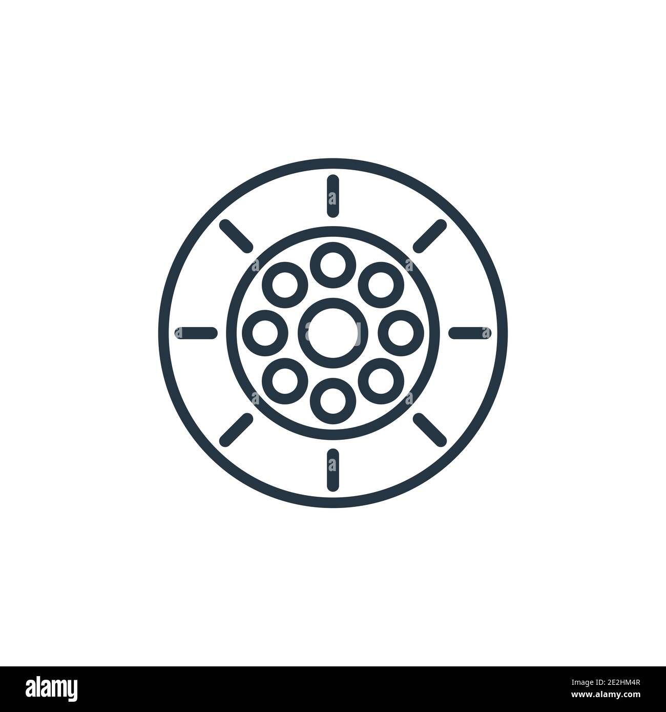 Industrial tread outline vector icon. Thin line black industrial tread ...