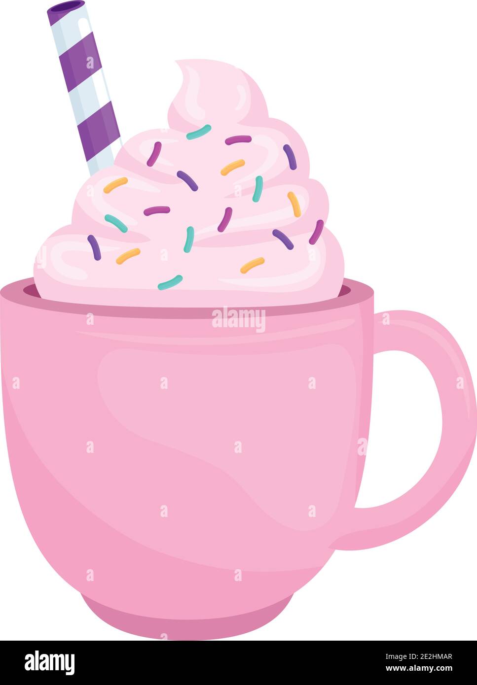 Sweet milkshake in cup with cream vector design Stock Vector Image ...
