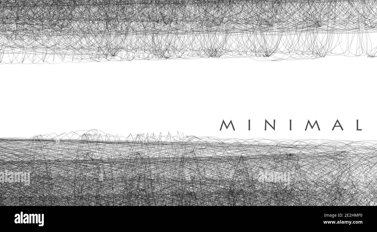 Simple abstract black and white shaded background with thin wavy lines. Minimal vector graphic ...